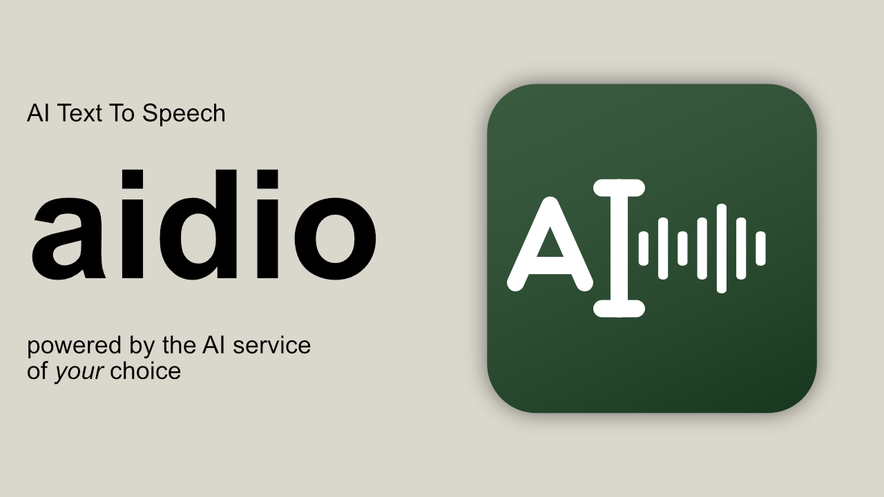 aidio – AI-powered text to speech conversion trough OpenAI, Play.HT and ...